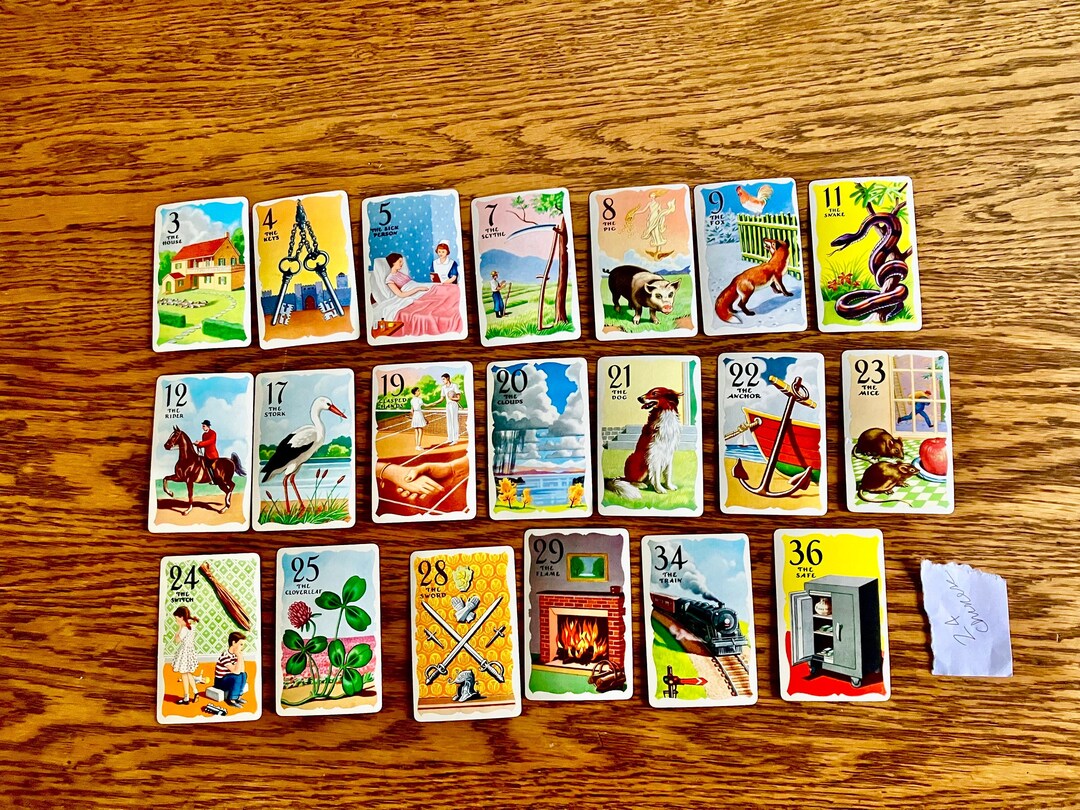 SALE 20 Cards Partial Deck Vintage Old Gypsy Fortune Telling Cards ...