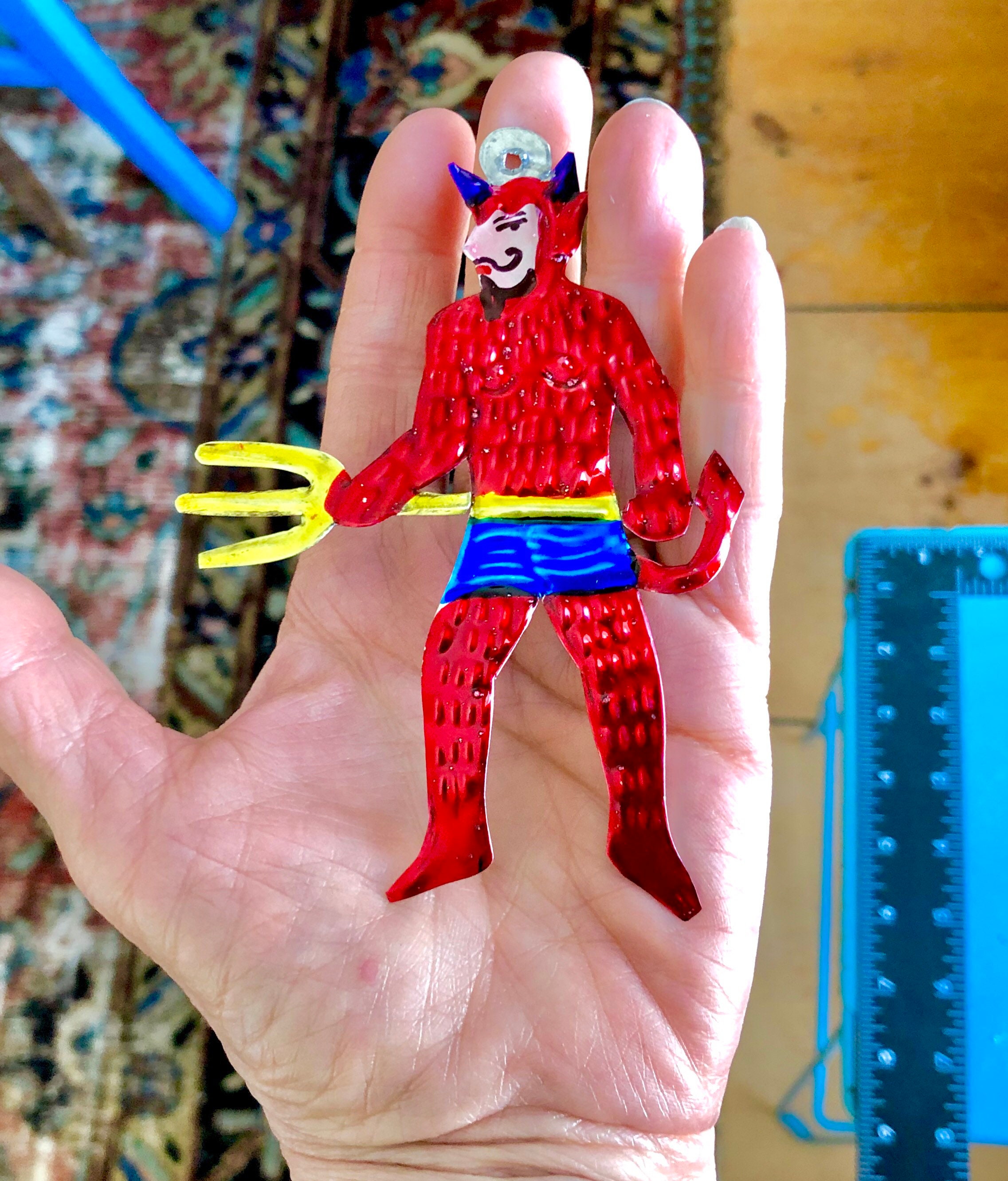 Art Objects Tin Milagros The Devil El Diablito with Pitchfork Ex Voto ...