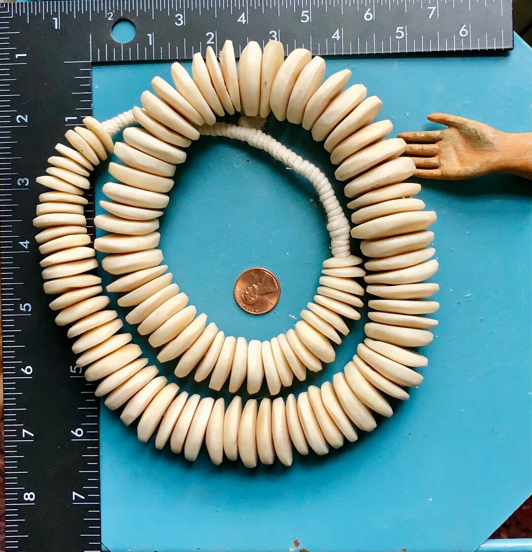 SALE! Vintage African Trade Bone Beads Naif Hand Carved Natural ...