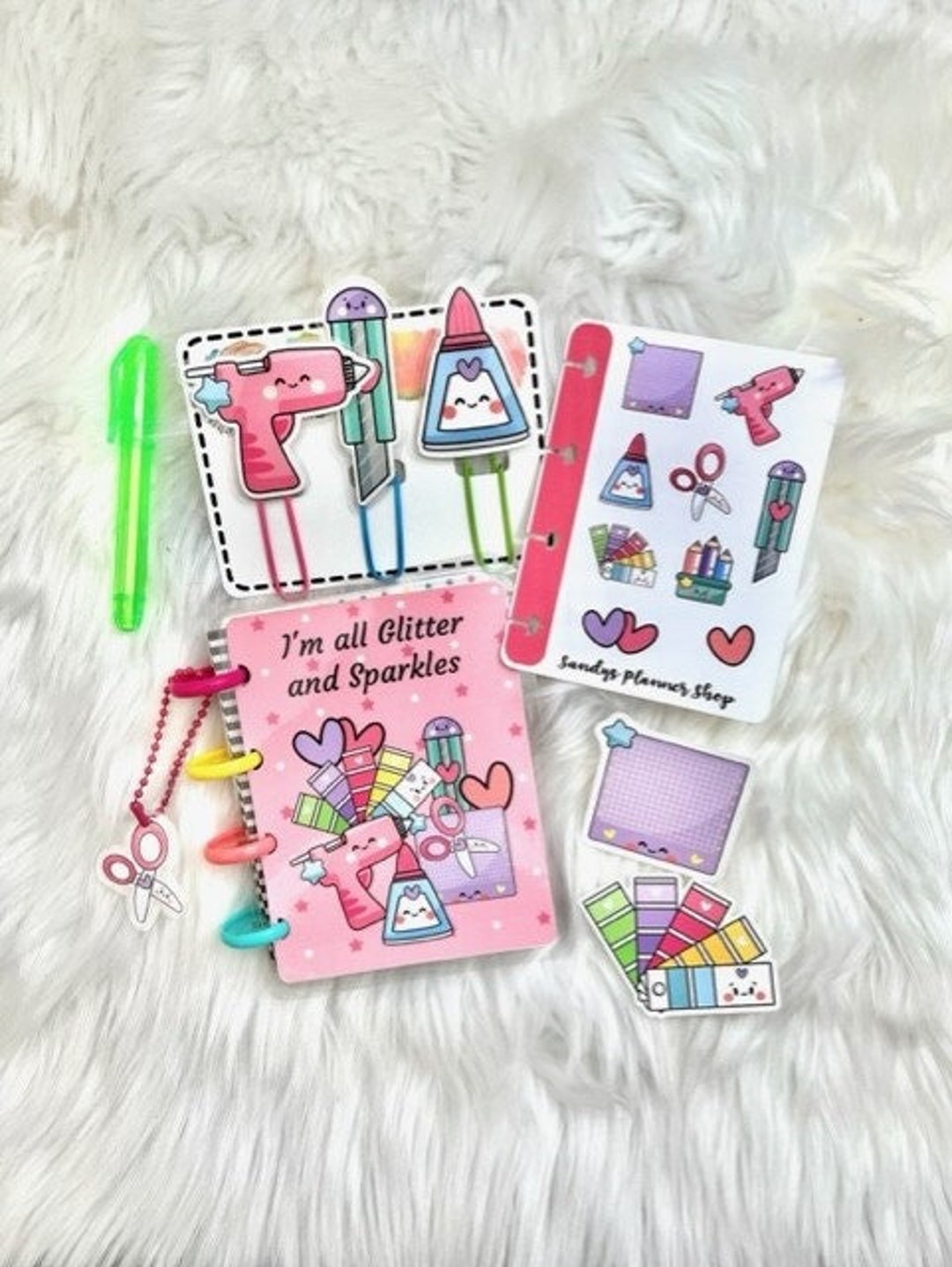 Micro Happy Planner Notebook Complete Set Craft Glitter Sparkles ...
