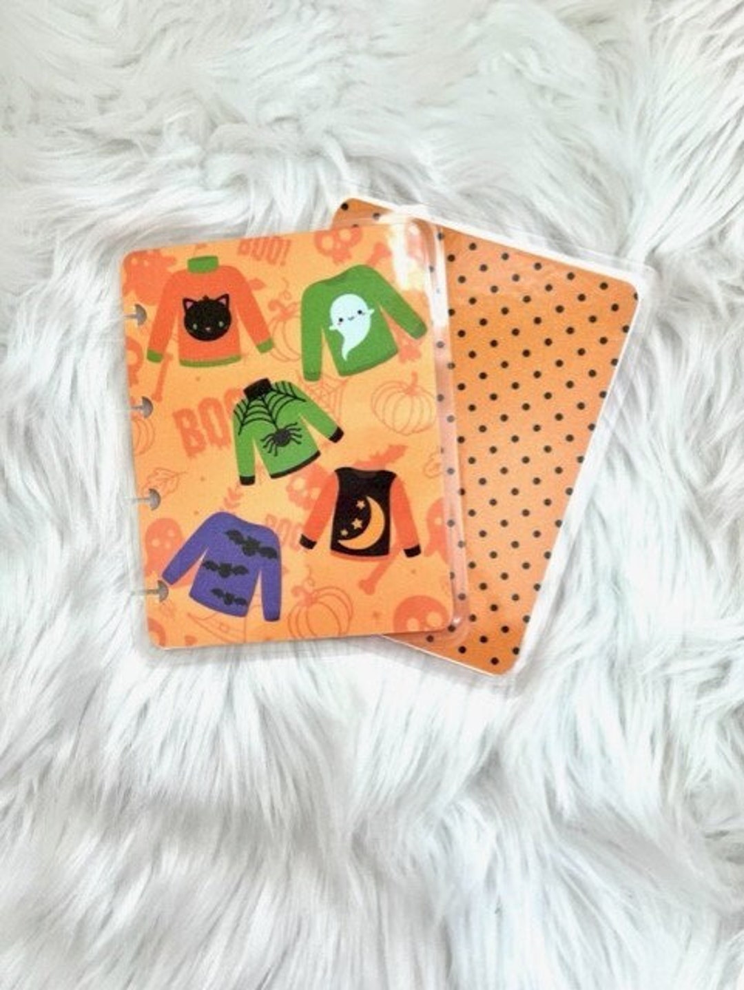 Halloween Ugly Sweater Micro Notebook Covers: Laminated Planner Covers ...