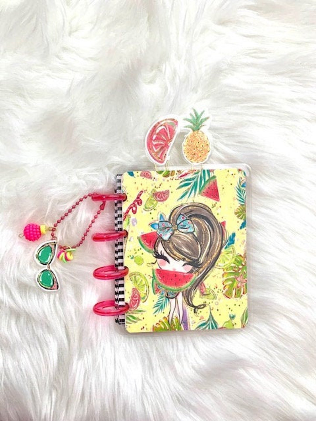 Micro Covers Summer Beach Girl Happy Planner Cover Planner Decorations ...