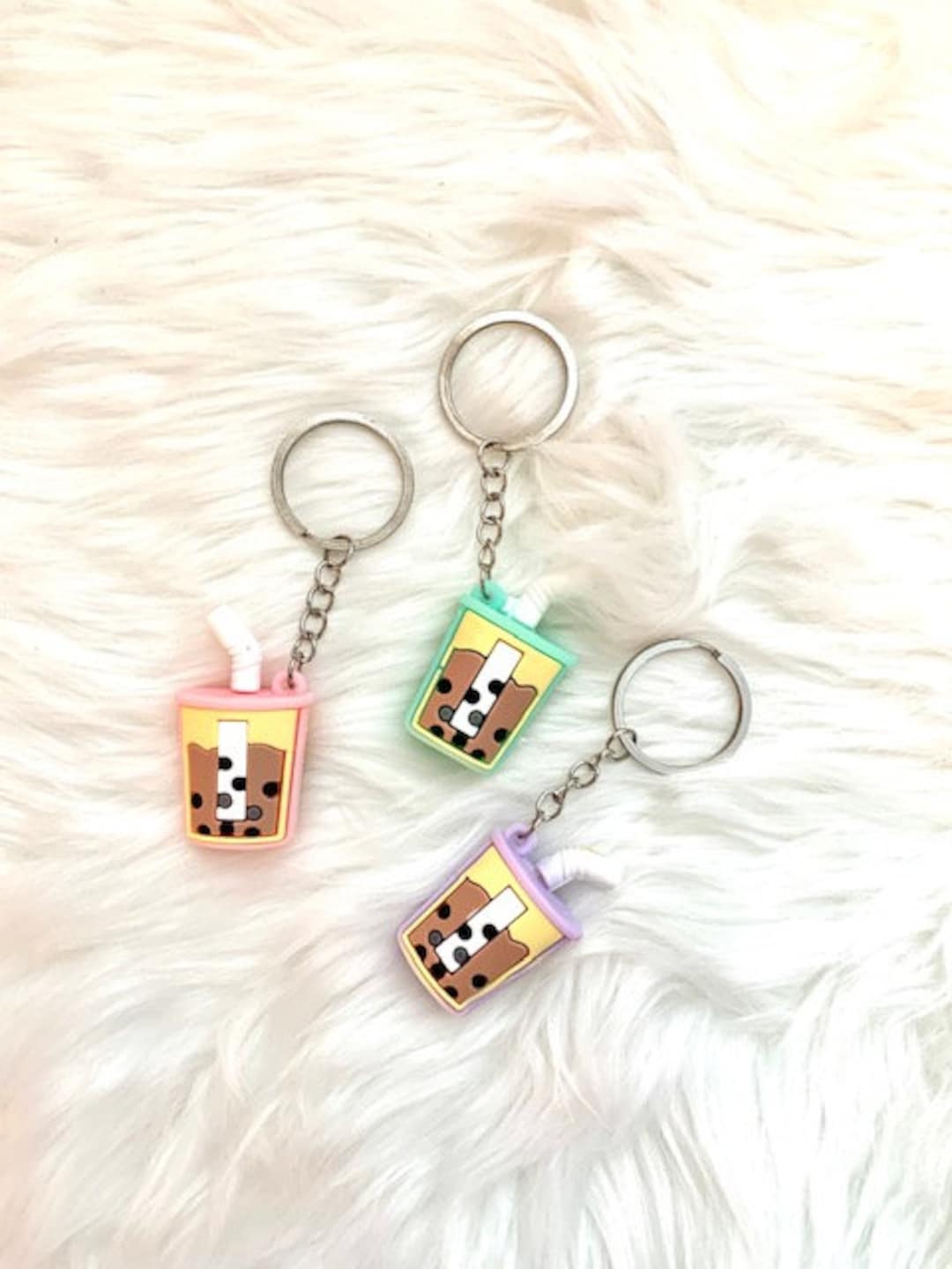 Boba Flavored Drink Keyring Keychain Planner Decorations Accessories - Etsy