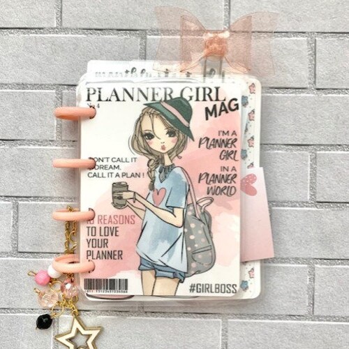 Micro Happy Planner Girl Magazine Cover Dashboard Planner - Etsy