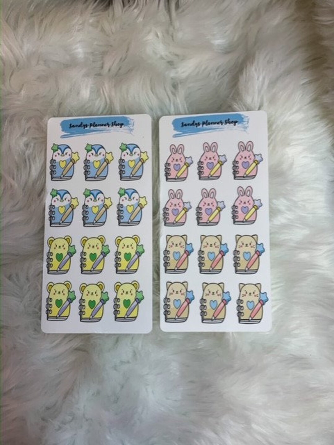 Animal Stickers Pastel Planner Accessories Hobonichi Weeks - Etsy