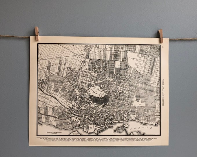 Vintage Montreal Map, Montreal Canada Map Wall Art, Montreal Gift ...