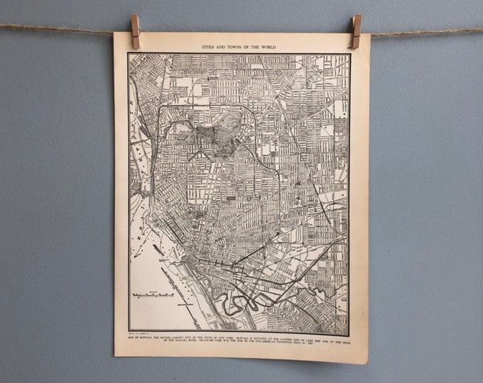 Vintage Buffalo Map, Buffalo NY Map Wall Art, Buffalo NY Gift, Buffalo ...