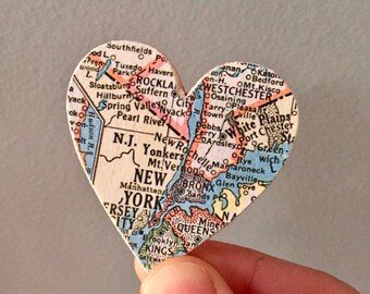 New York City Map Heart Magnet, NYC Gift, NYC Map, New York University ...