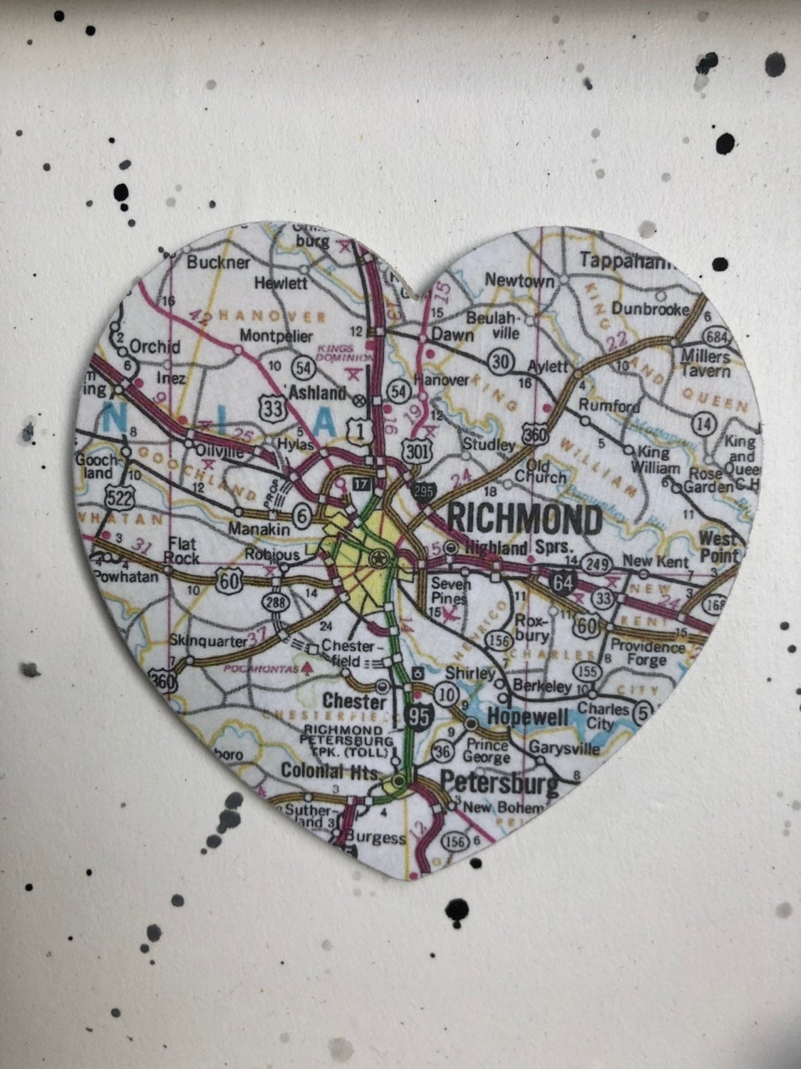Richmond Heart Sign Heart Map Sign Richmond Virginia Sign - Etsy