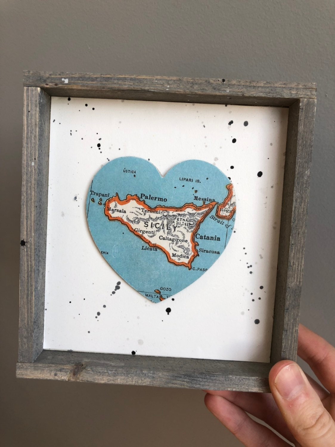 Sicily Heart Sign Heart Map Sign Sicily Italy Sign Sicily - Etsy