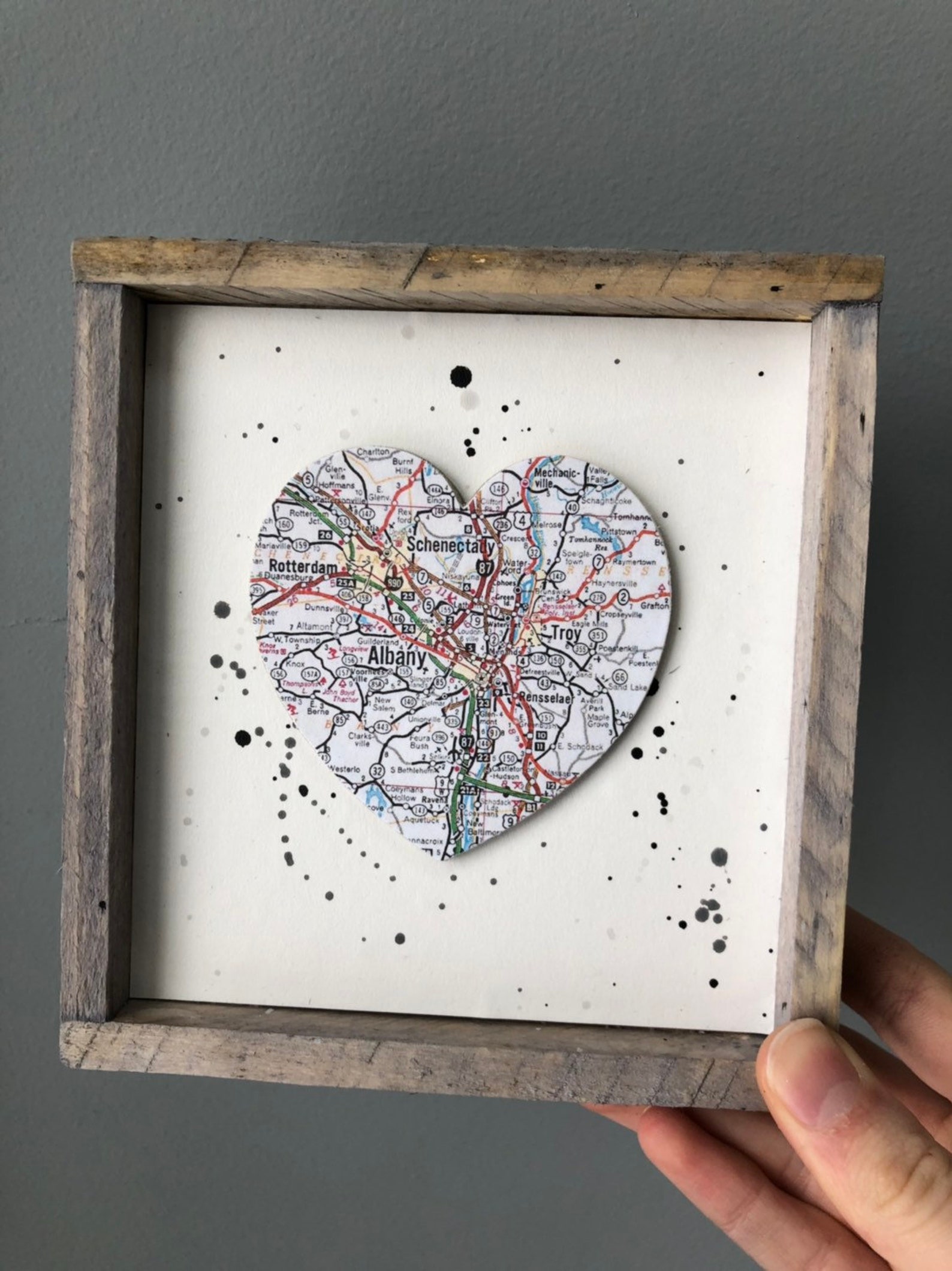 Albany Heart Sign Heart Map Sign Albany NY Gift Albany New - Etsy