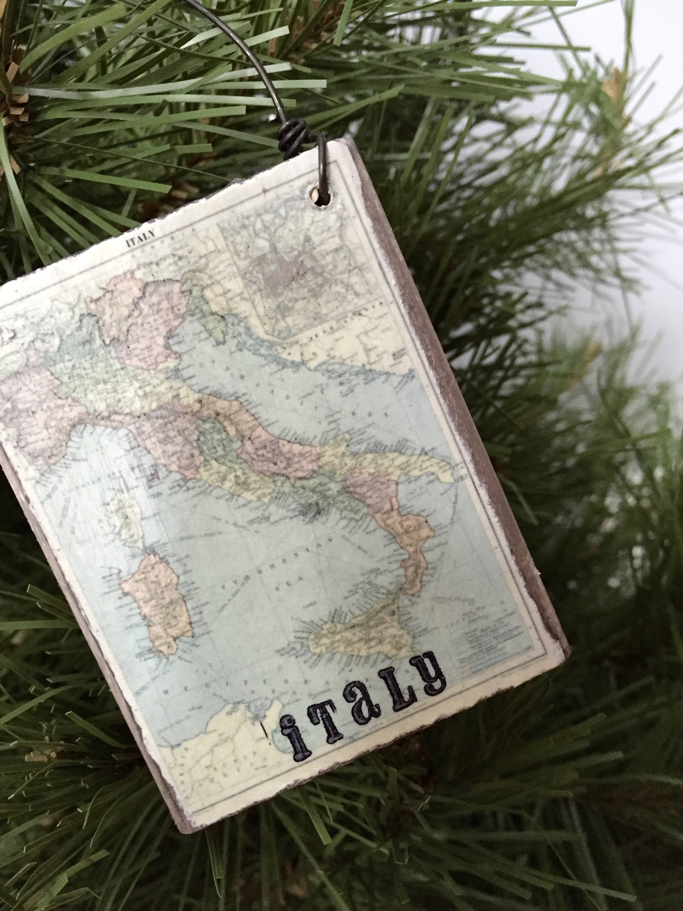 Italy Ornament Italy Gift Travel Gift Map Ornament Italy | Etsy