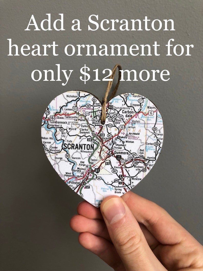 Scranton Heart Sign Heart Map Sign Scranton PA Sign - Etsy