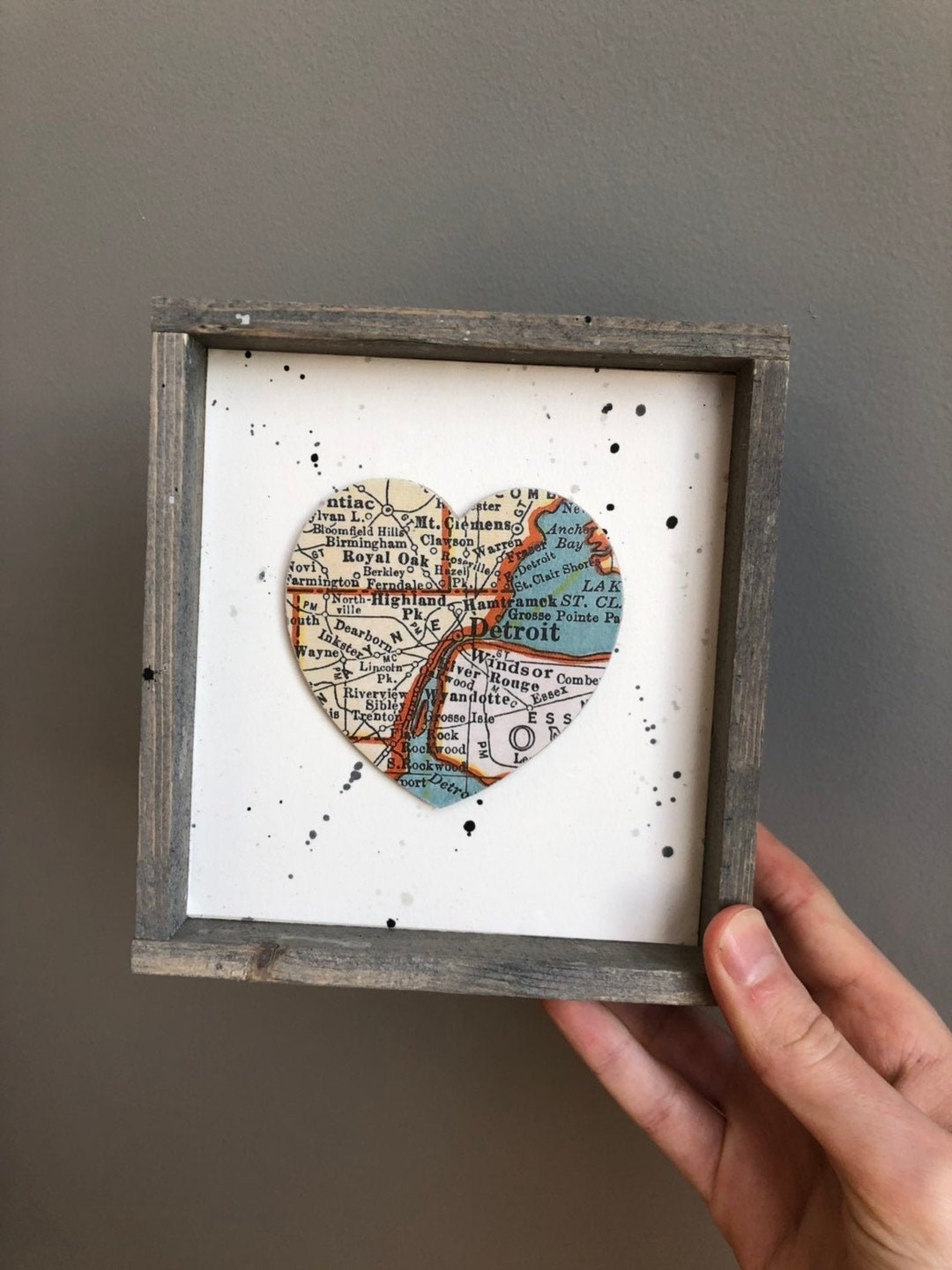 Detroit Heart Sign, Heart Map Sign, Detroit MI Sign, Detroit Michigan ...