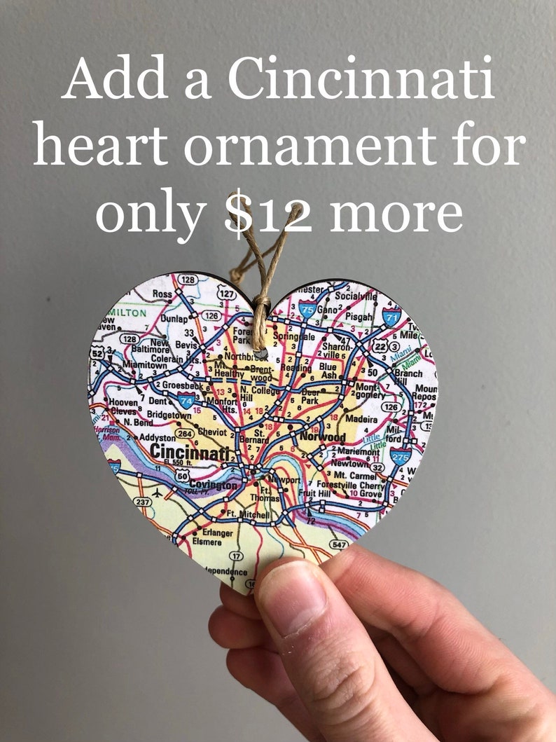 Cincinnati Heart Sign, Heart Map Sign, Cincinnati OH Sign, Cincinnati ...