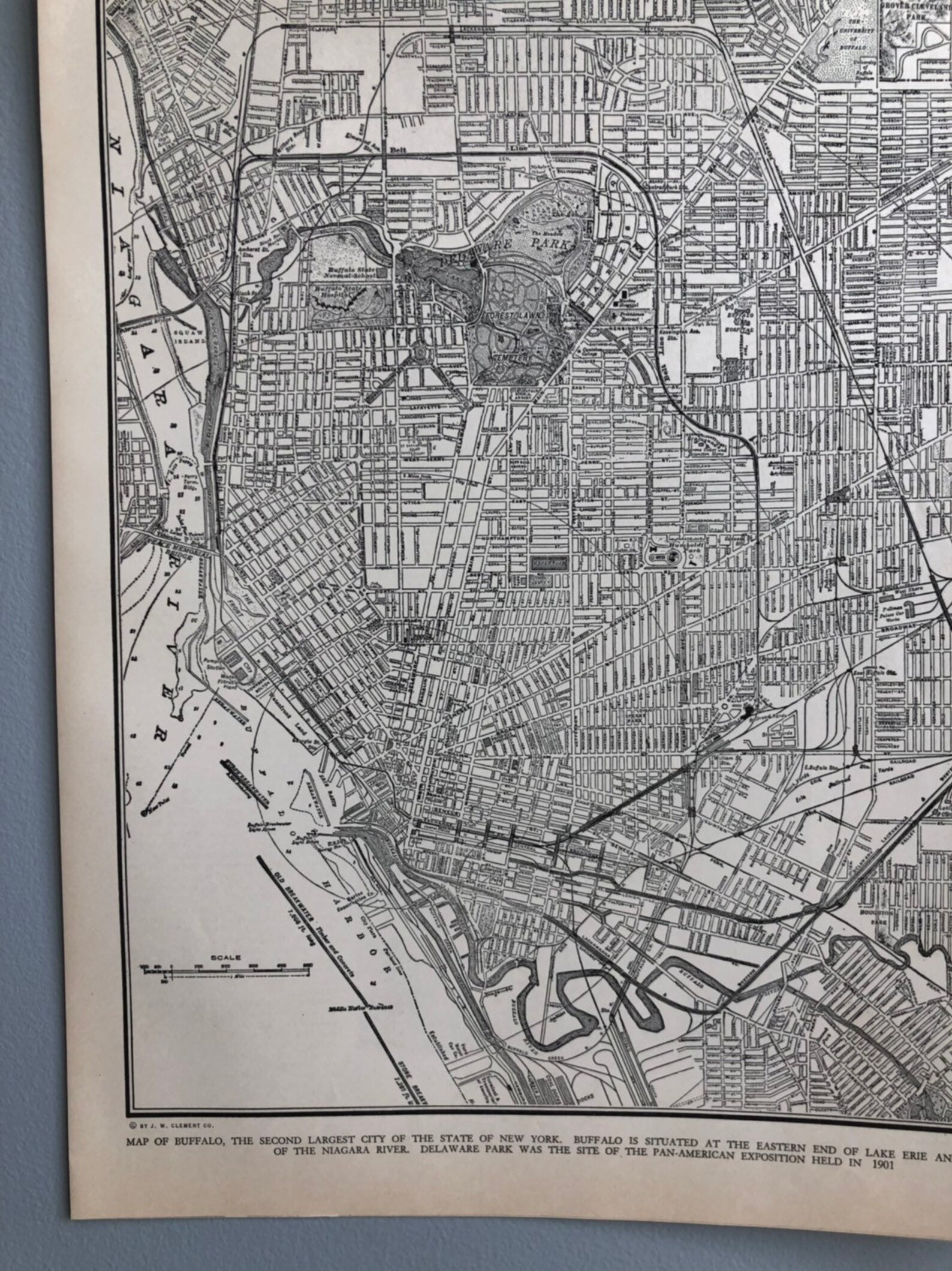 Vintage Buffalo Map Buffalo NY Map Wall Art Buffalo NY Gift - Etsy