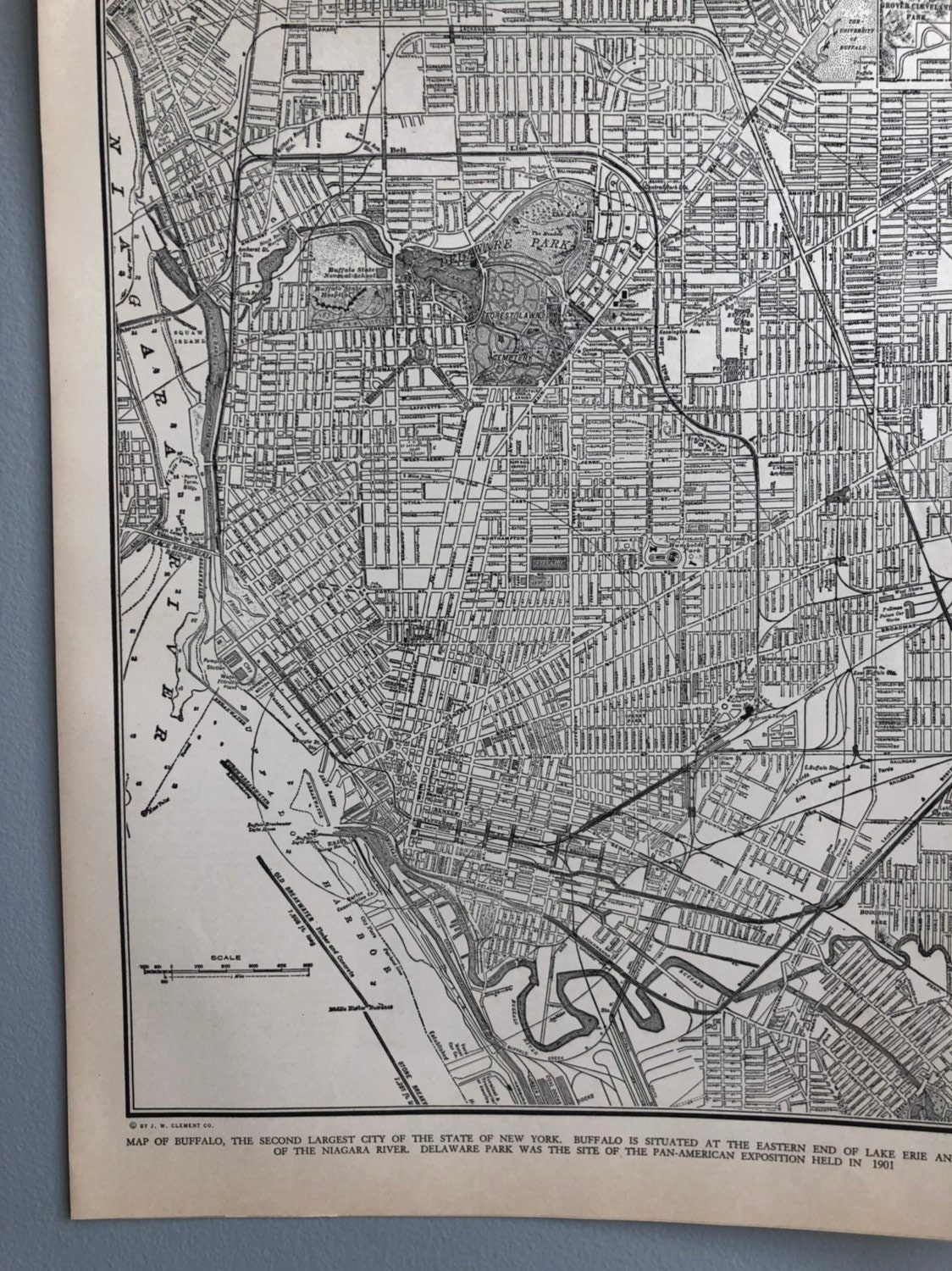 Vintage Buffalo Map Buffalo NY Map Wall Art Buffalo NY Gift | Etsy