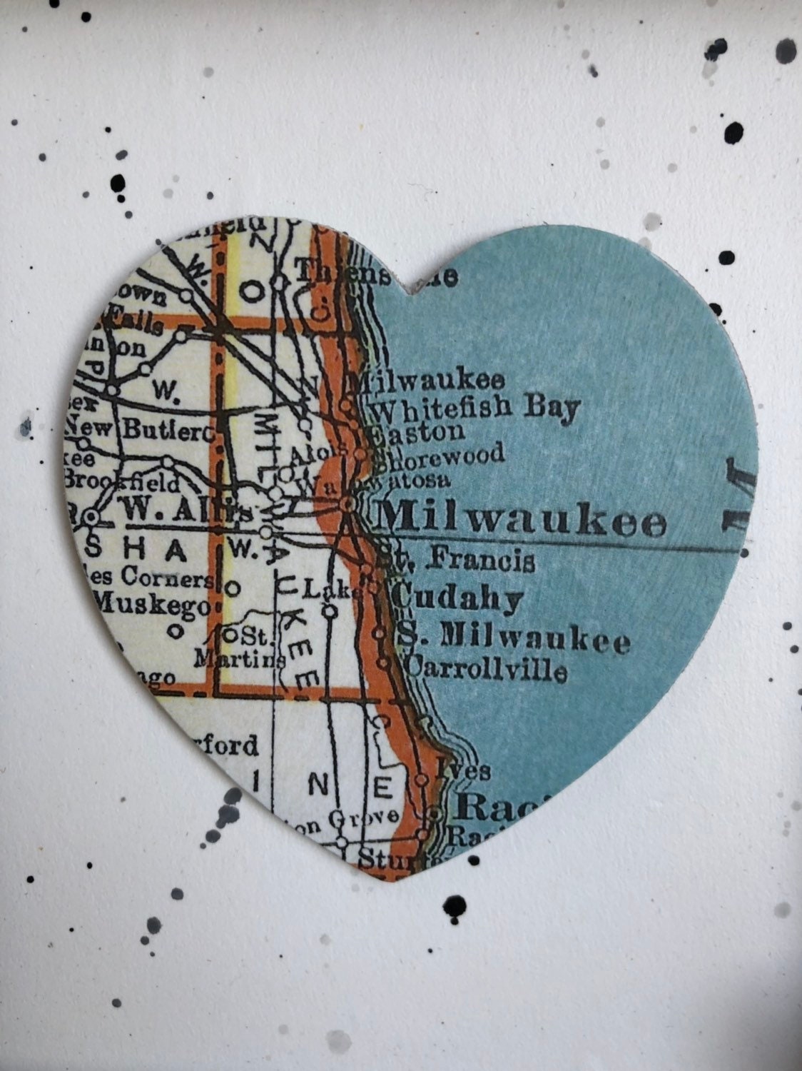 Milwaukee Heart Sign Heart Map Sign Milwaukee WI Milwaukee - Etsy