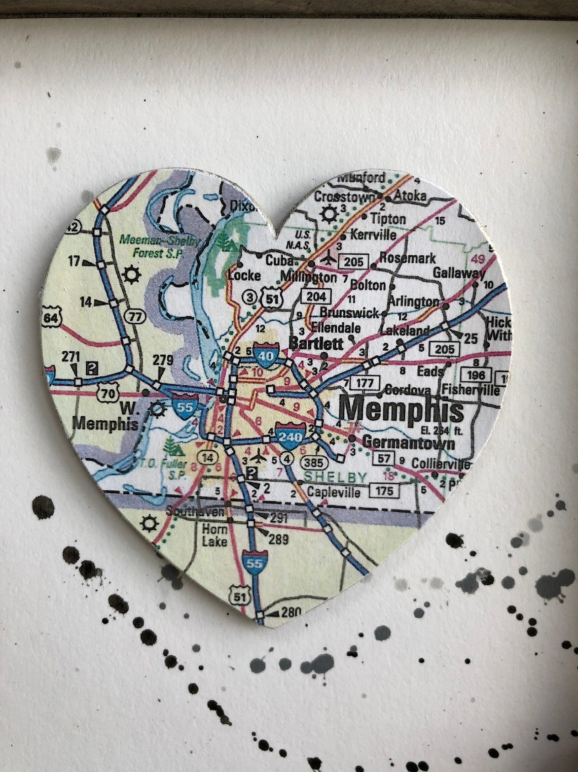 Memphis Heart Sign, Heart Map Sign, Memphis TN Sign, Memphis Tennessee ...