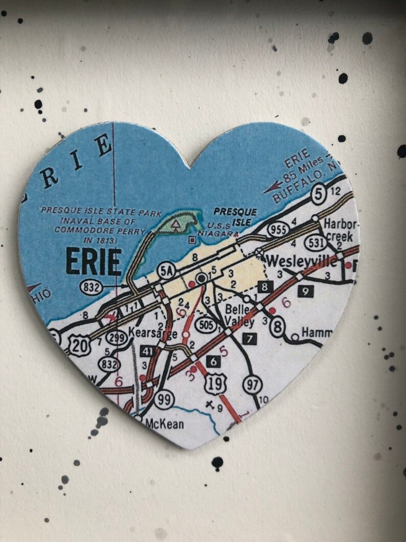 Erie Heart Sign, Heart Map Sign, Erie PA Sign, Erie PA Gift, Erie Map ...