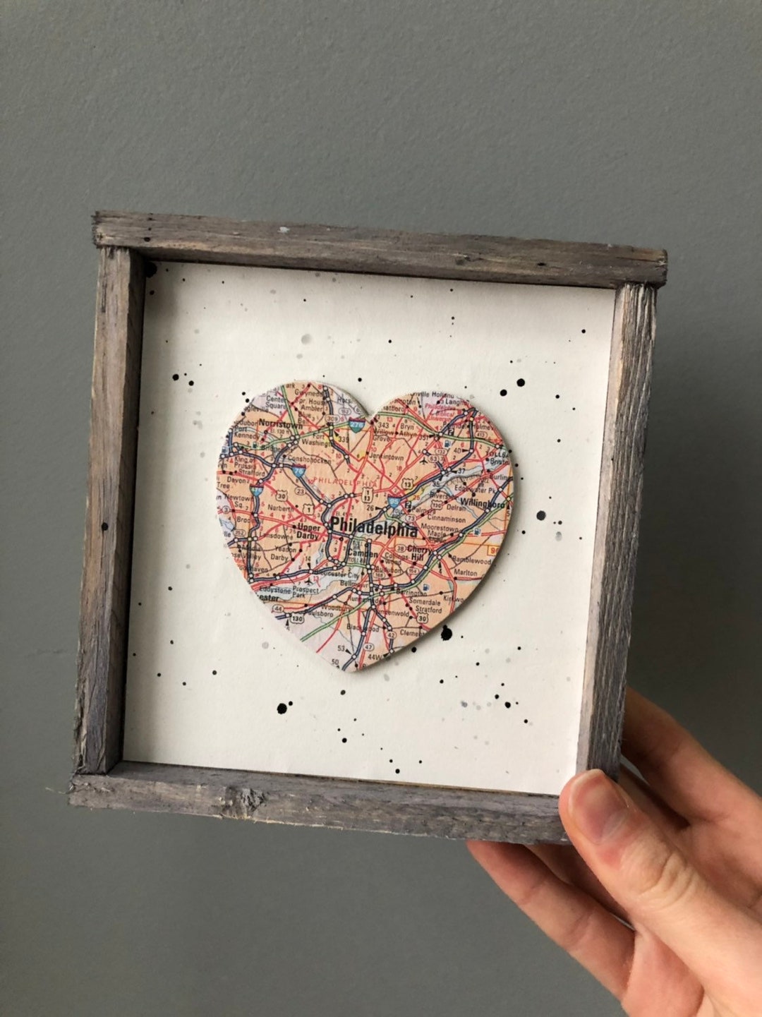 Philadelphia Heart Sign, Heart Map Sign, Philadelphia PA Sign ...
