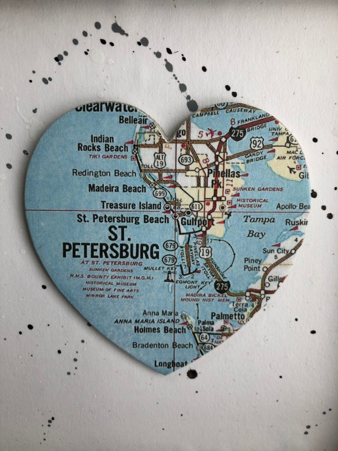 St. Petersburg Map Sign Heart Map Sign St Petersburg FL - Etsy