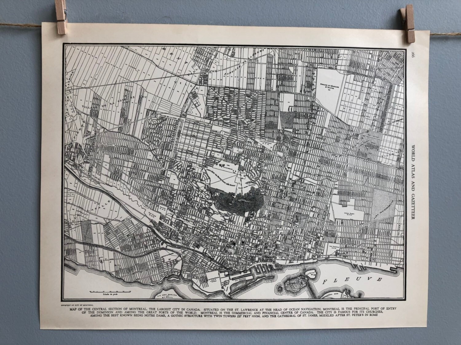 Vintage Montreal Map Montreal Canada Map Wall Art Montreal | Etsy