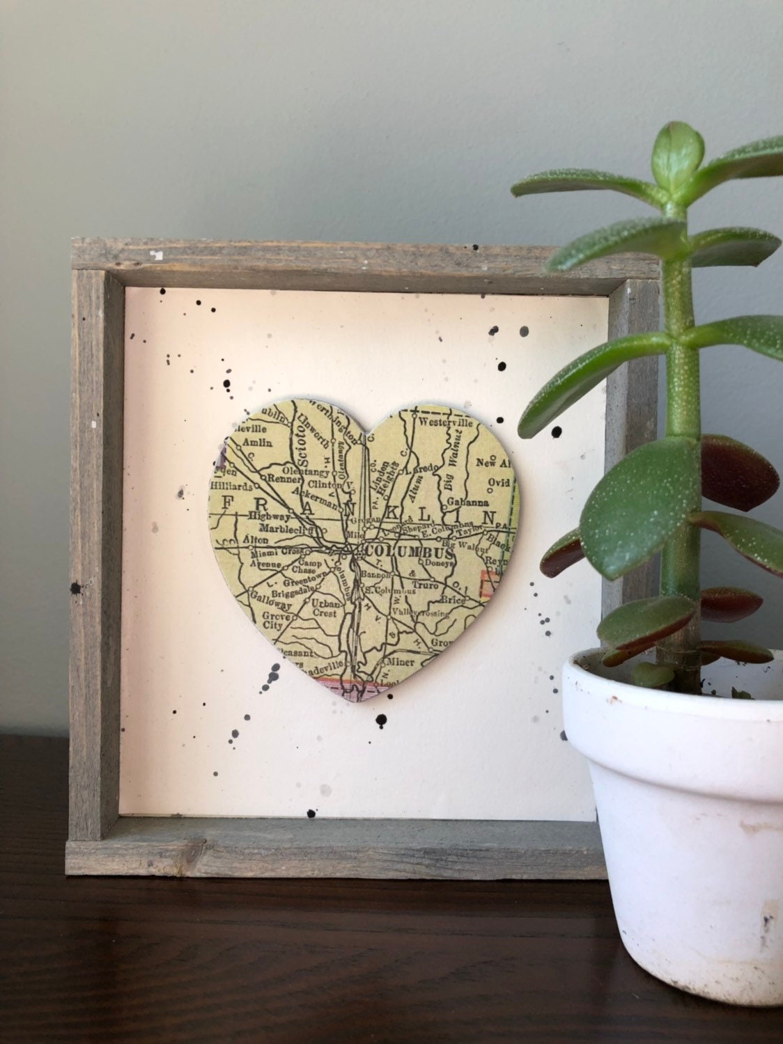 Columbus Heart Sign, Heart Map Sign, Columbus Ohio Gift, Columbus OH ...