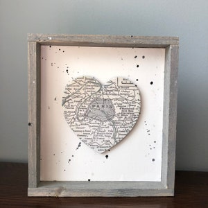 Paris Heart Sign, Heart Map Sign, Paris France Sign, Paris Gift, Paris ...