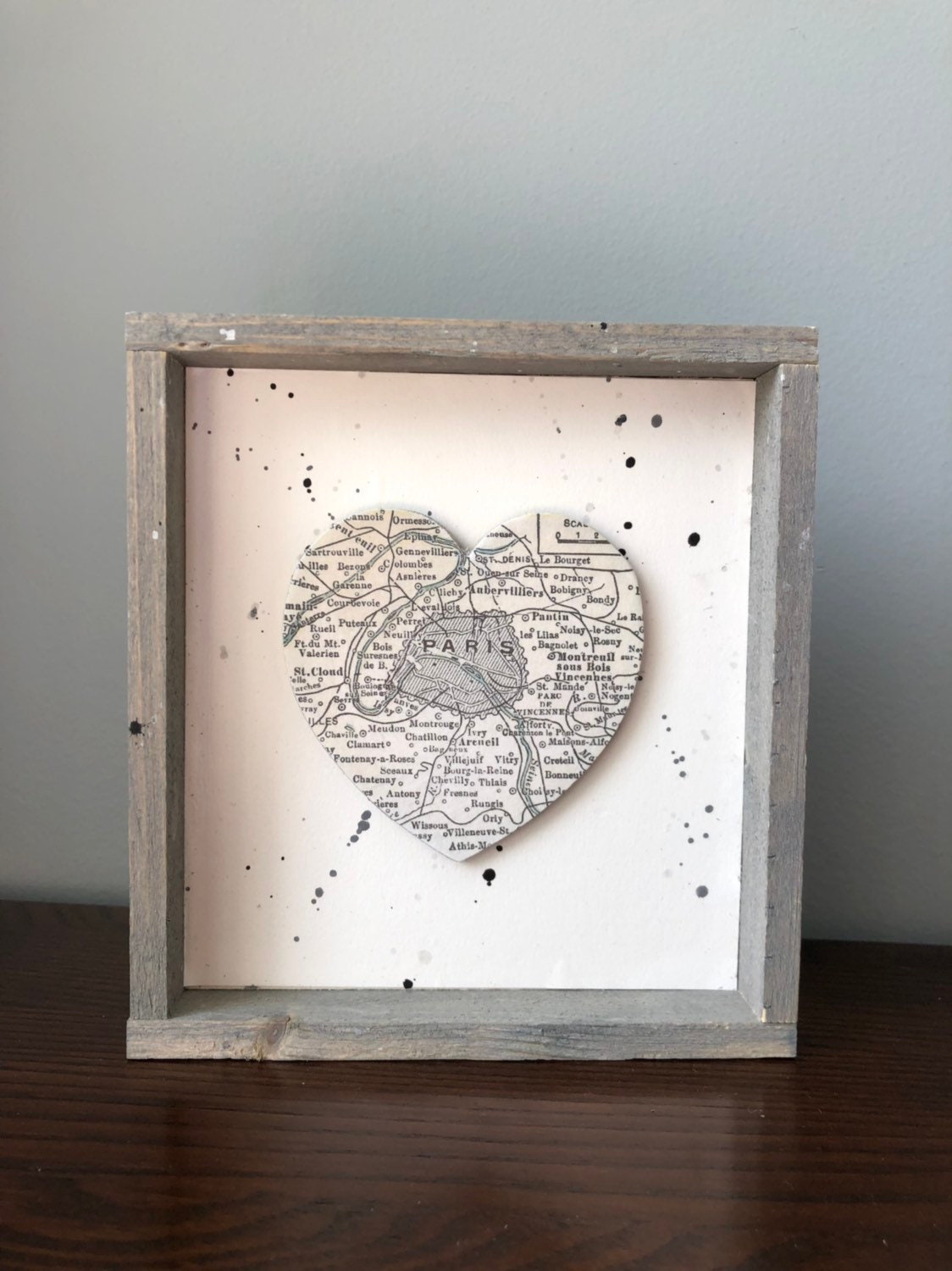 Paris Heart Sign Heart Map Sign Paris France Sign Paris | Etsy