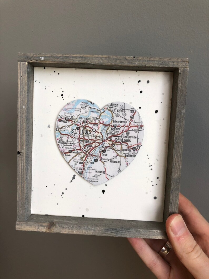 St Louis Heart Sign, Heart Map Sign, St Louis MO Sign, St Louis Mao ...
