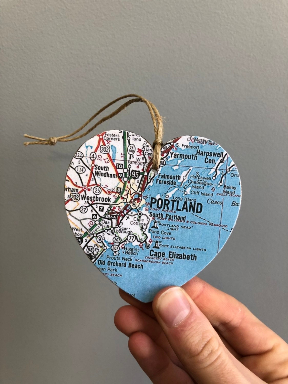 Portland Maine Map Heart Ornament Portland Maine Ornament | Etsy