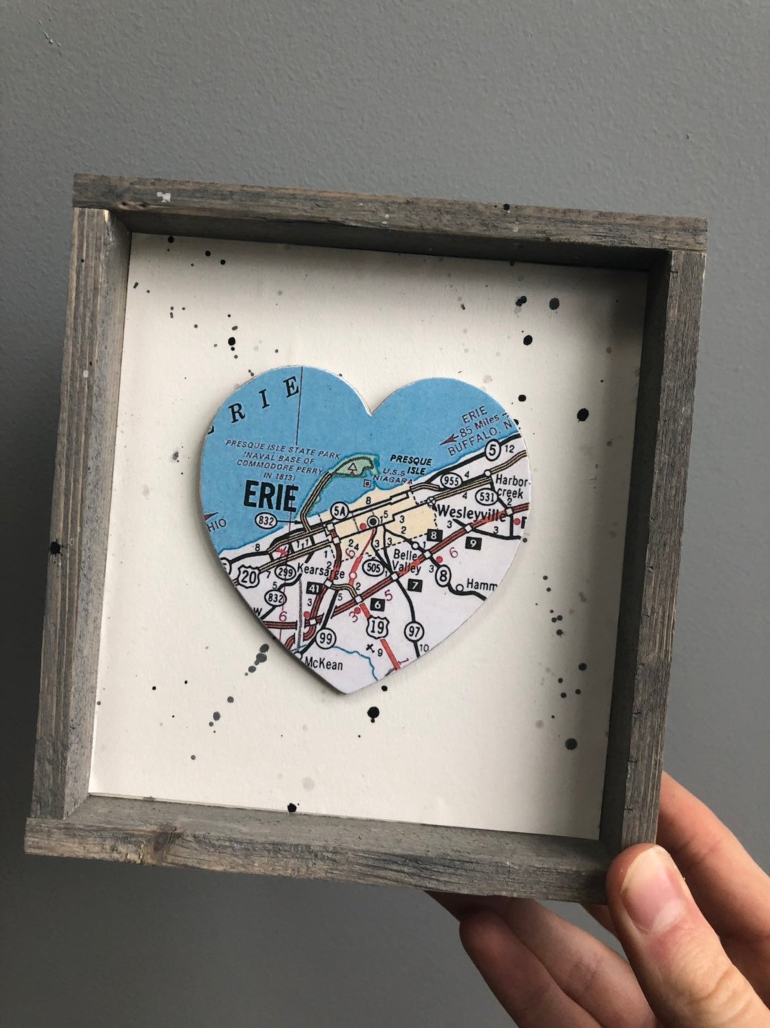 Erie Heart Sign, Heart Map Sign, Erie PA Sign, Erie PA Gift, Erie Map ...