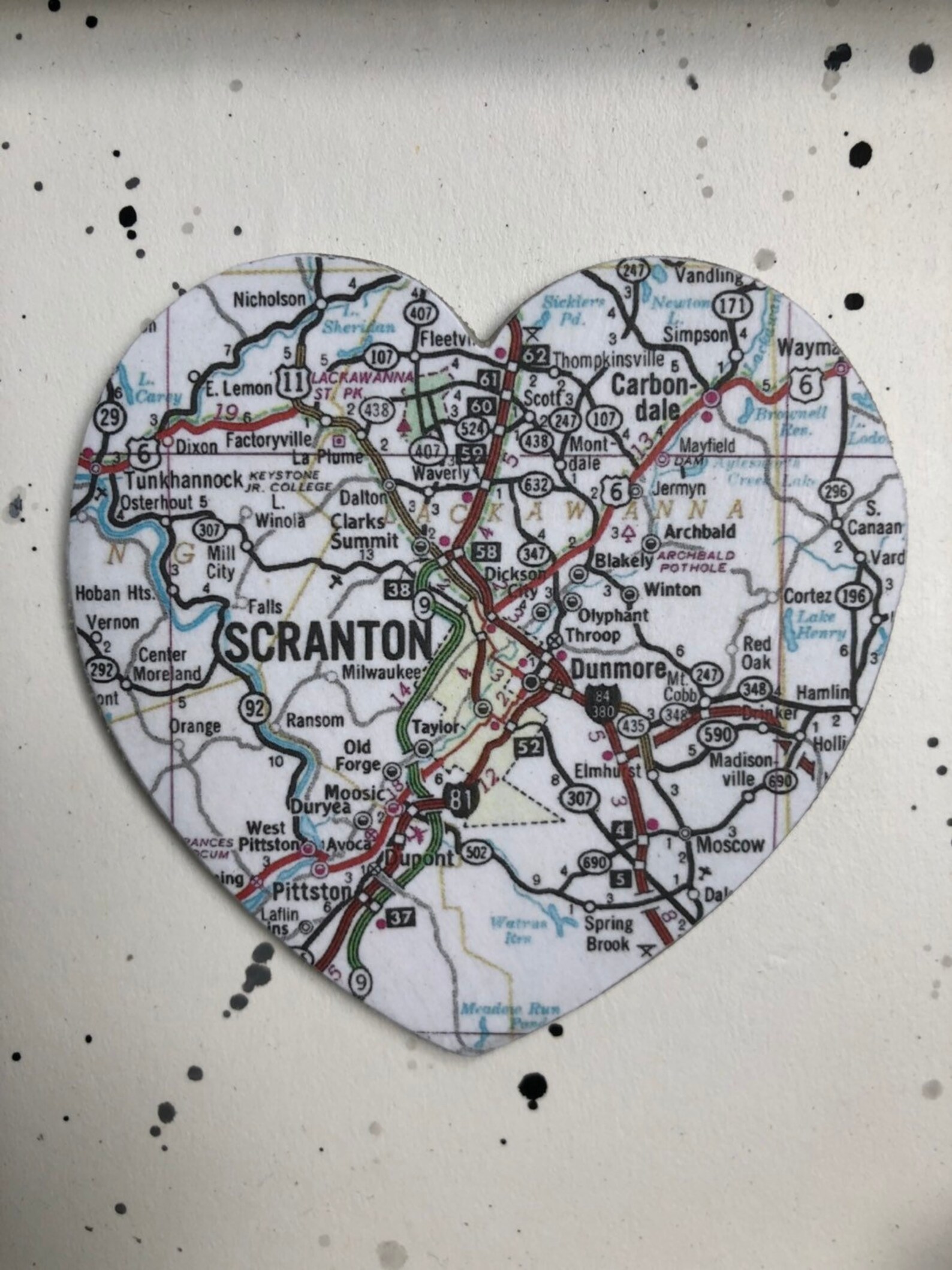 Scranton Heart Sign Heart Map Sign Scranton PA Sign - Etsy