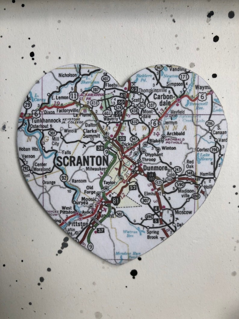Scranton Heart Sign Heart Map Sign Scranton PA Sign - Etsy