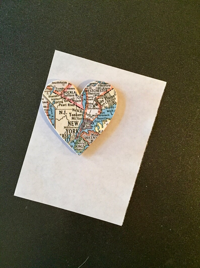 New York City Map Heart Magnet, NYC Gift, Travel Gift, Valentine's Day ...