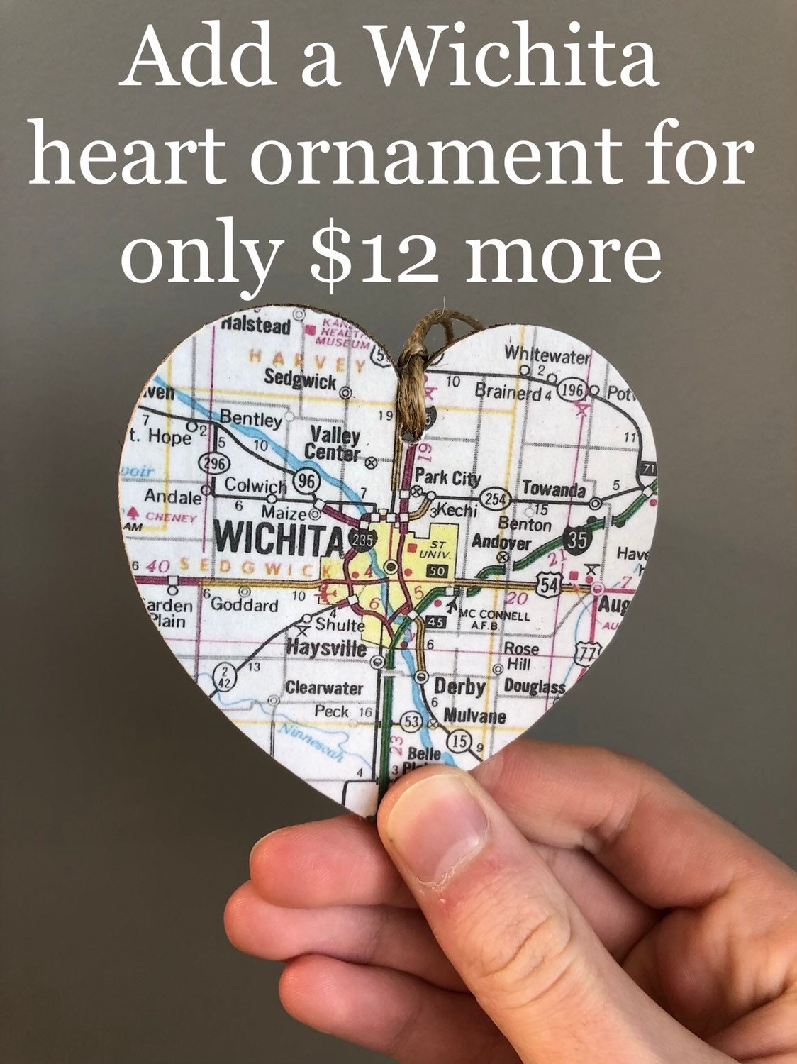 Wichita Heart Sign, Heart Map Sign, Wichita KS Sign, Wichita Gift ...