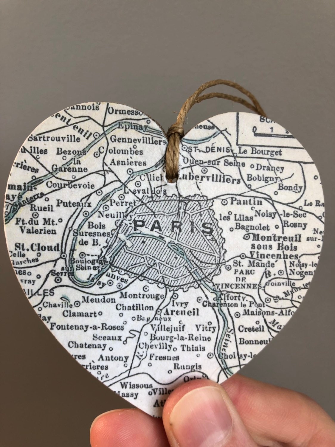 Paris Map Heart Ornament Paris France Ornament Paris Gift - Etsy