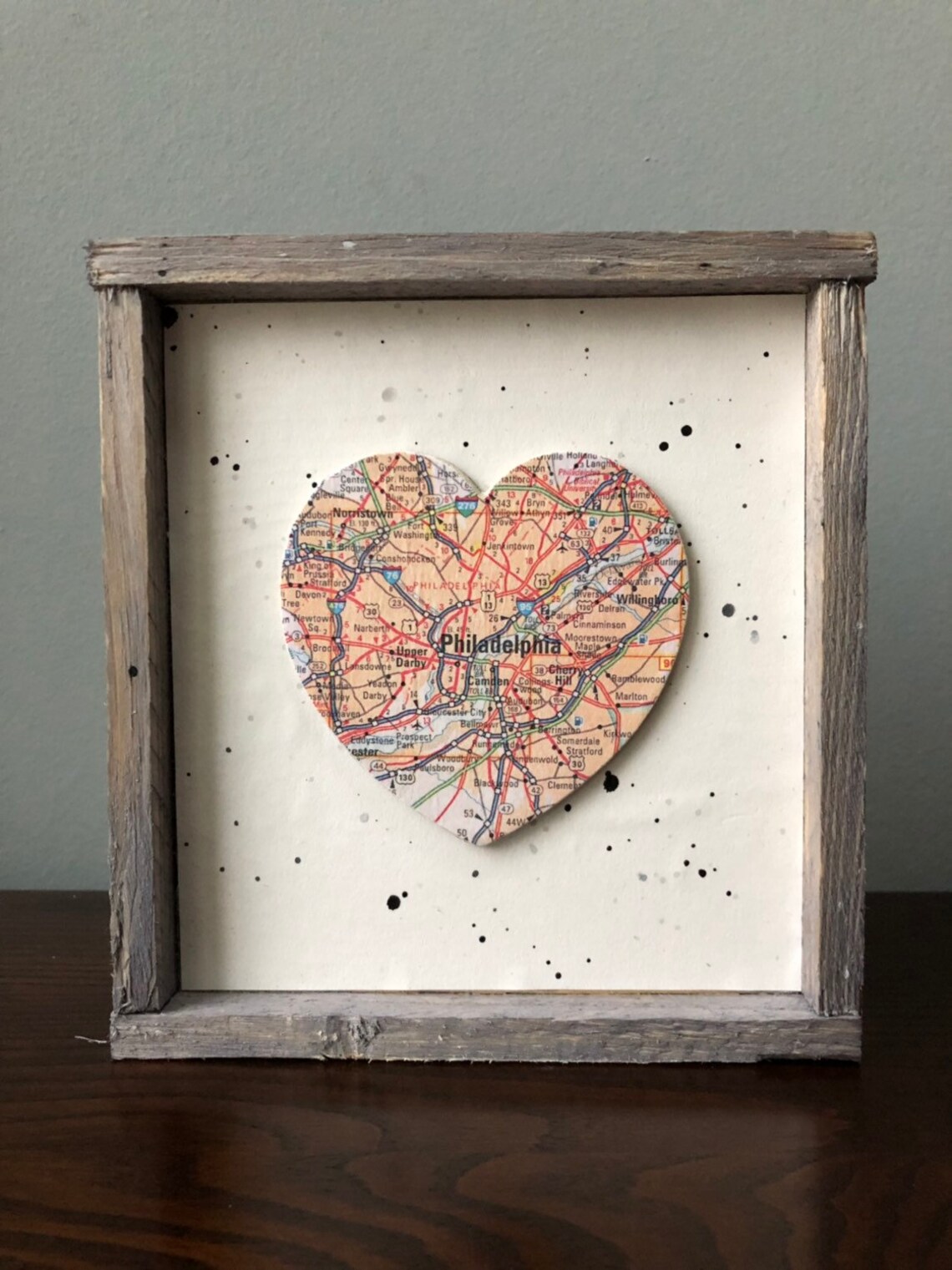 Philadelphia Heart Sign Heart Map Sign Philadelphia PA Sign - Etsy