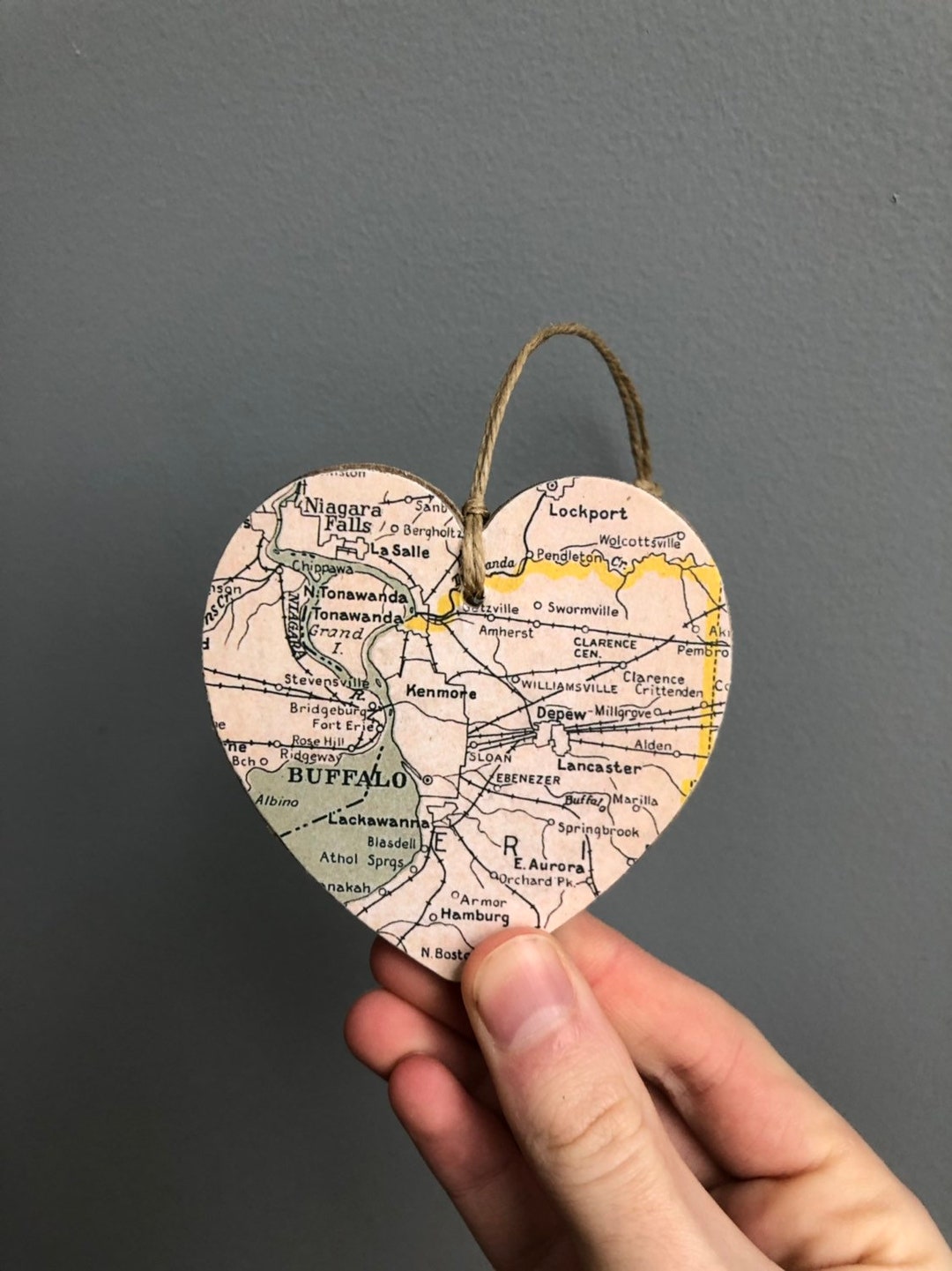 Buffalo Map Heart Ornament, Buffalo NY Gift, Buffalo New York ...
