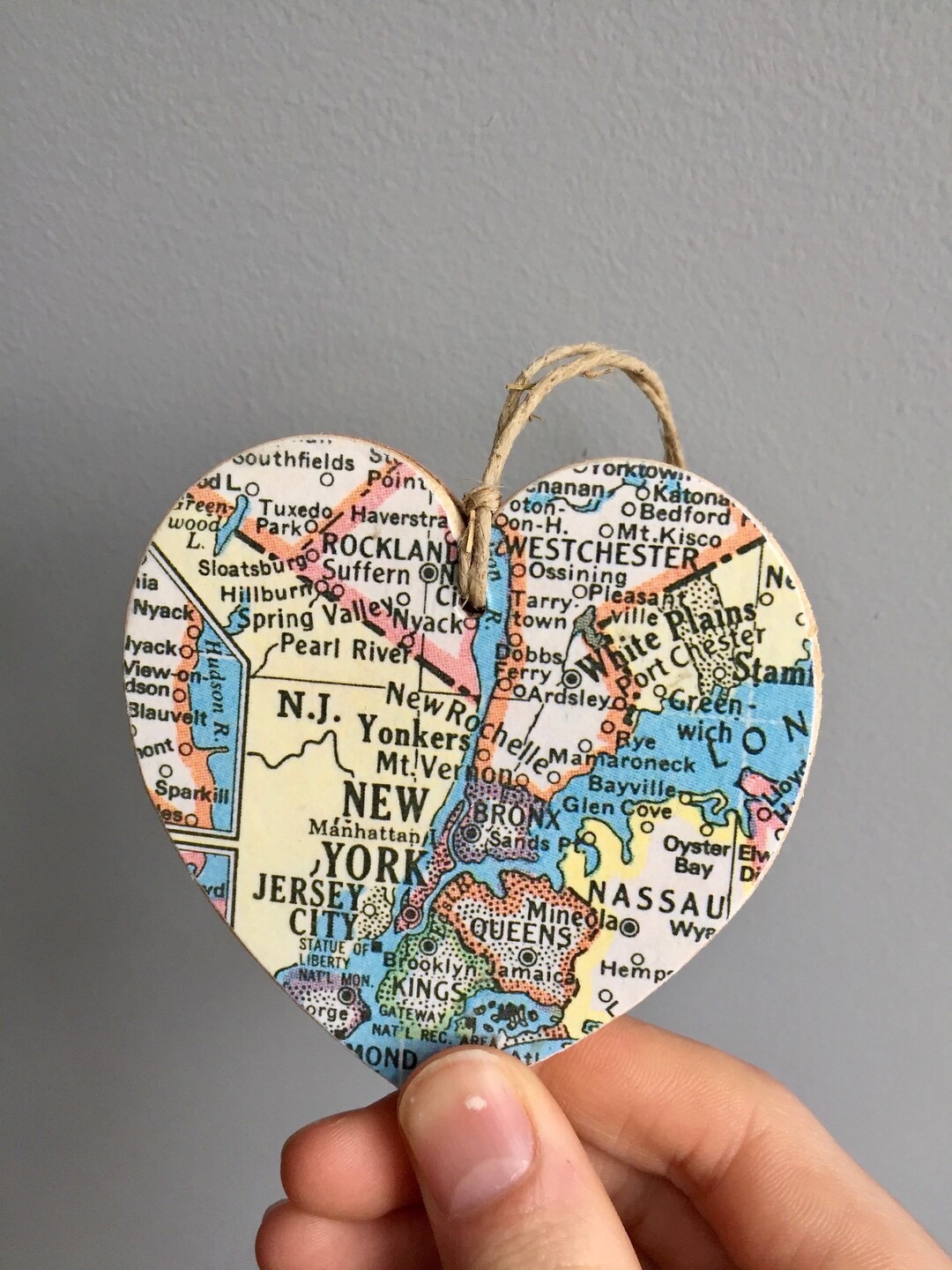 NYC Map Heart Ornament, New York Ornament, NYC Gift, New York Map, New ...