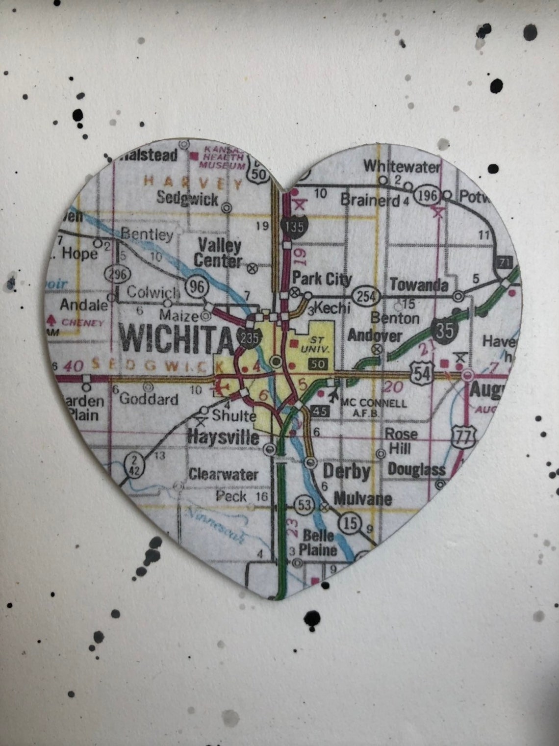 Wichita Heart Sign, Heart Map Sign, Wichita KS Sign, Wichita Gift ...