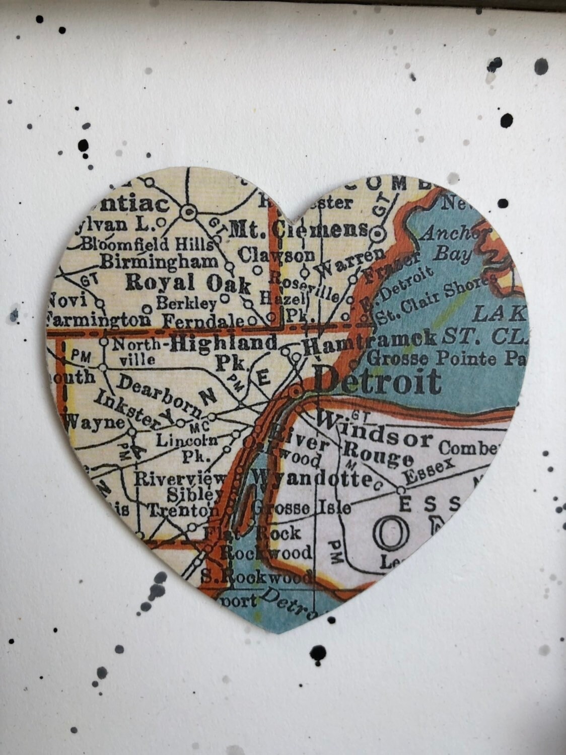 Detroit Heart Sign, Heart Map Sign, Detroit MI Sign, Detroit Michigan ...