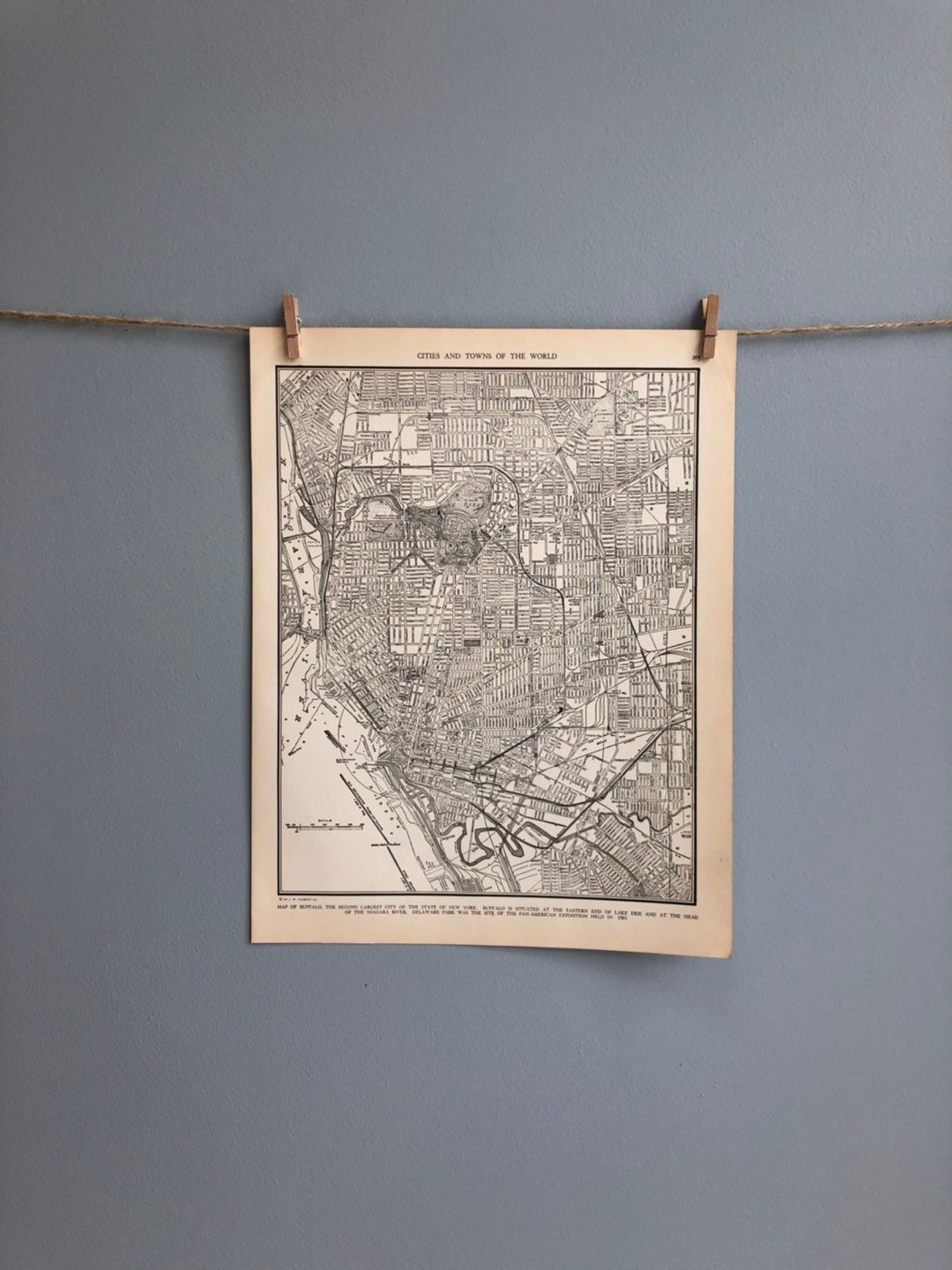 Vintage Buffalo Map, Buffalo NY Map Wall Art, Buffalo NY Gift, Buffalo ...