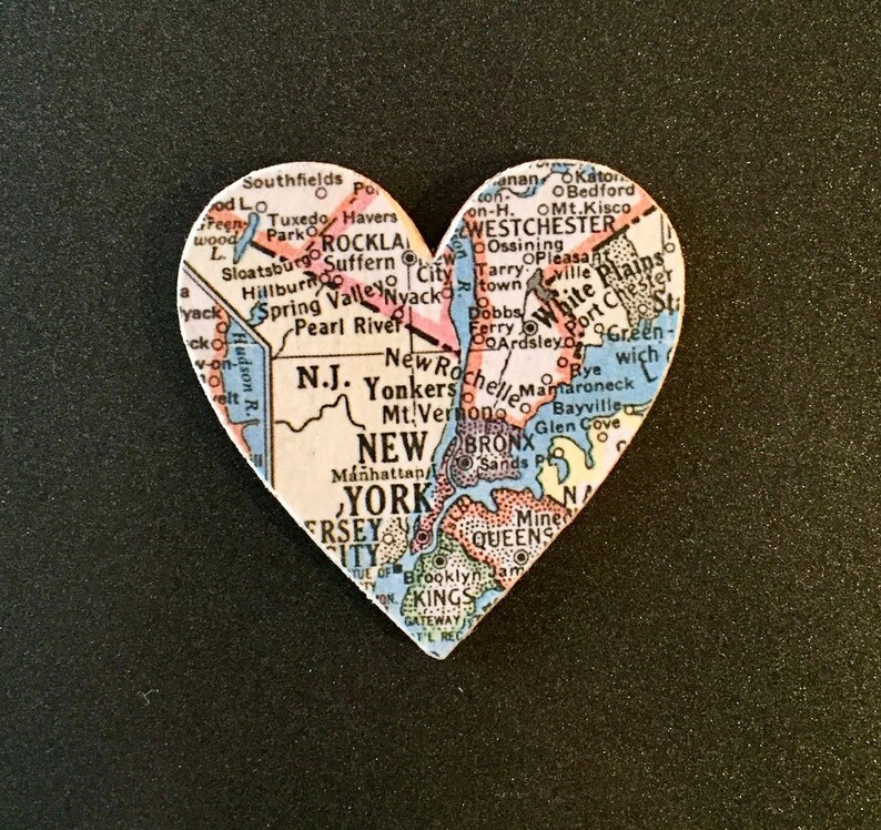 New York City Map Heart Magnet NYC Gift Travel Gift - Etsy