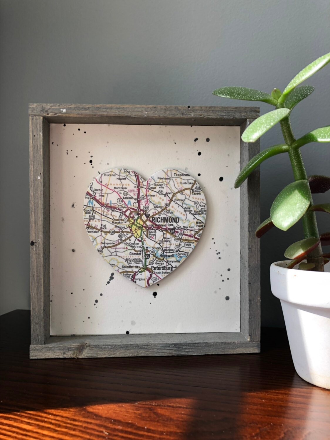 Richmond Heart Sign Heart Map Sign Richmond Virginia Sign - Etsy