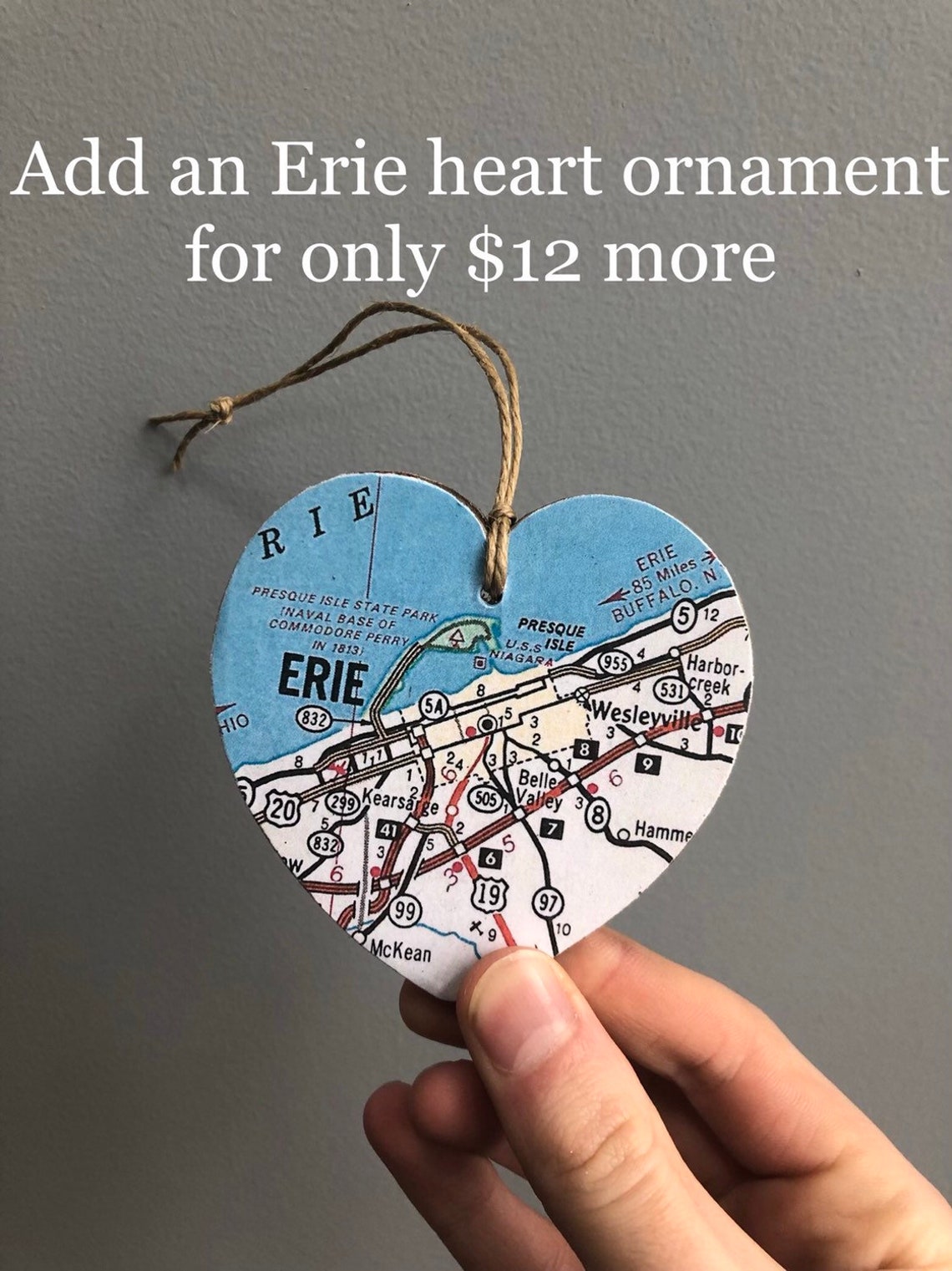 Erie Heart Sign Heart Map Sign Erie PA Sign Erie PA Gift | Etsy