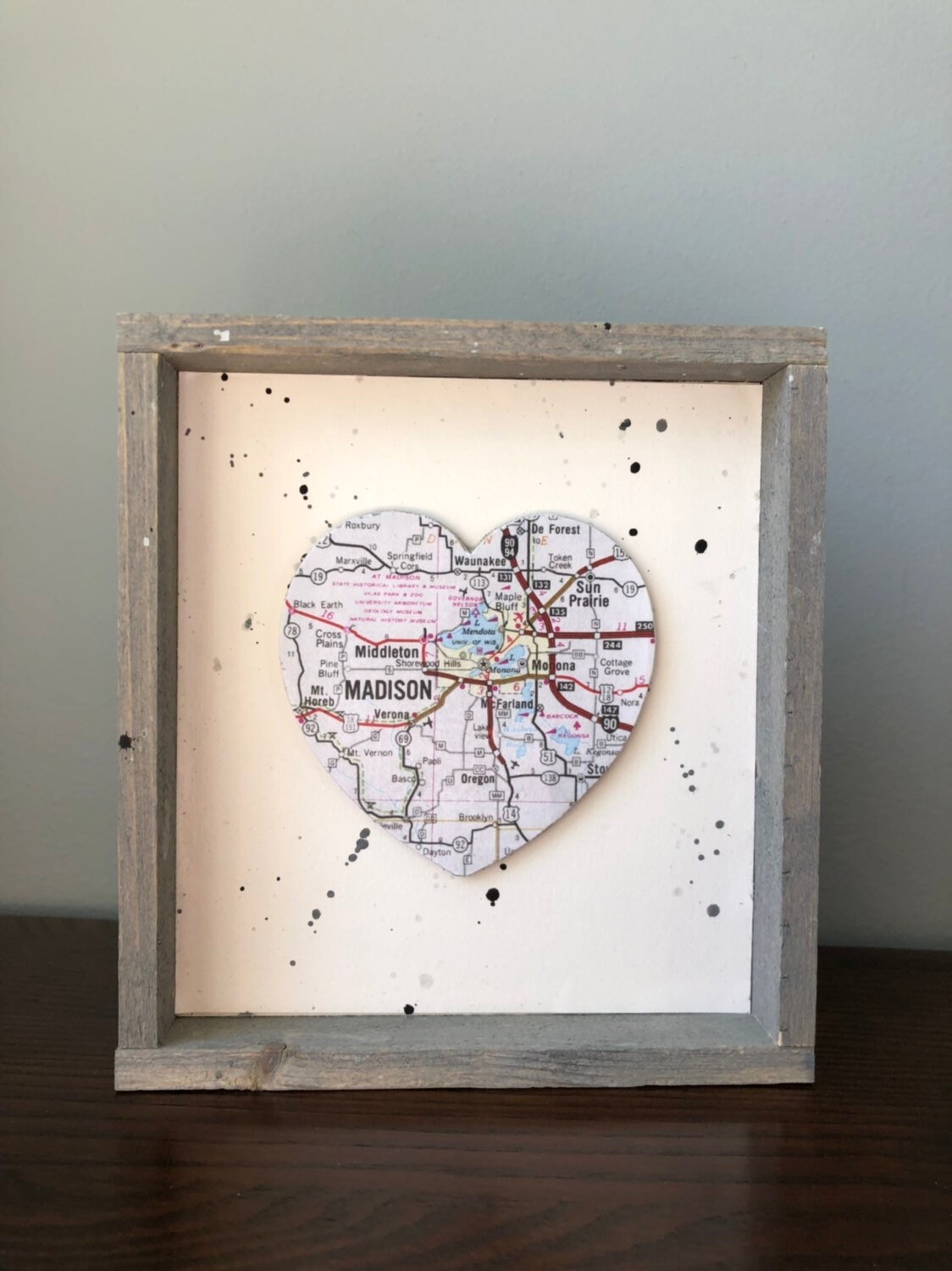Madison Heart Sign Heart Map Sign Madison Gift Madison WI - Etsy