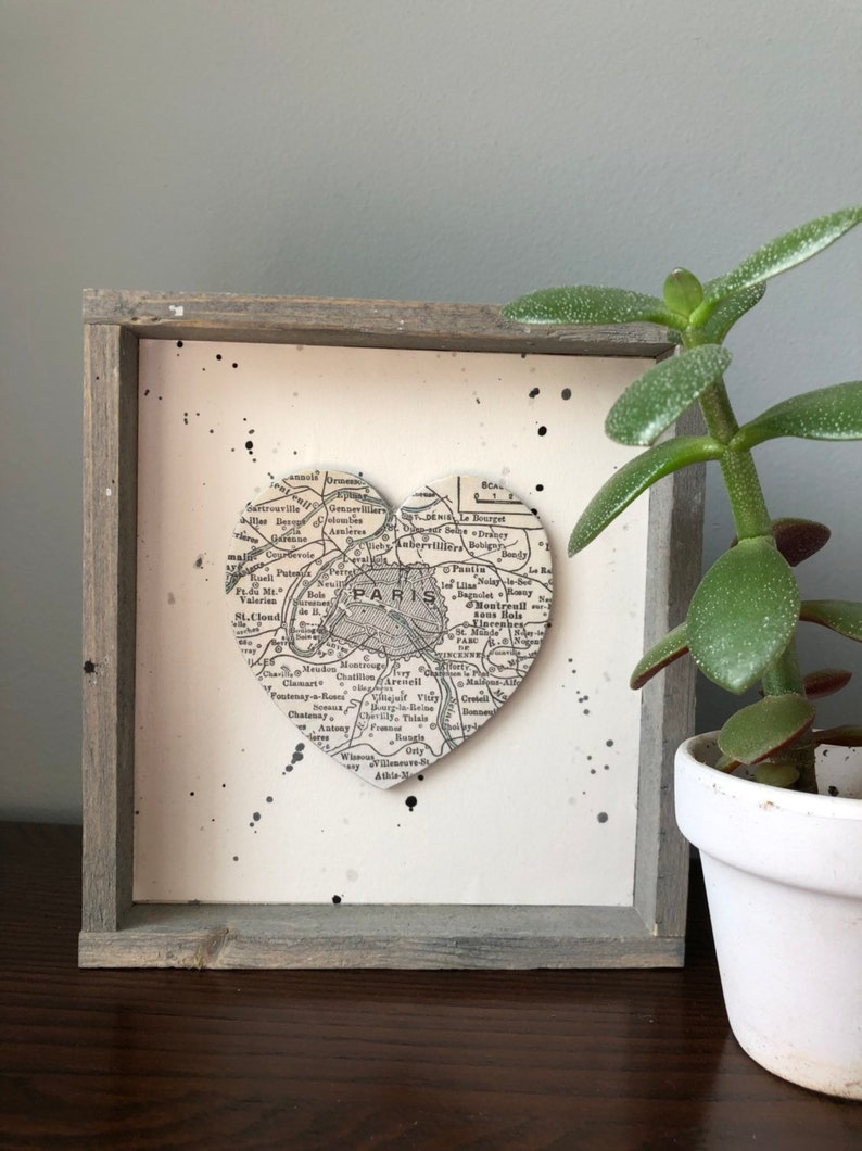 Paris Heart Sign Heart Map Sign Paris France Sign Paris - Etsy