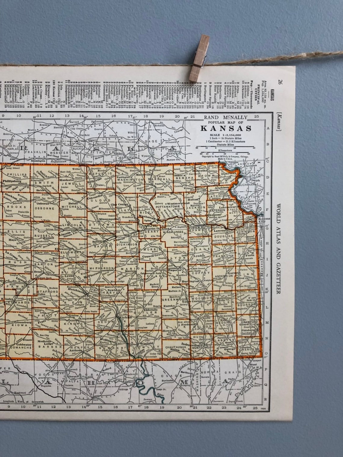Vintage Iowa and Kansas Map Iowa Map Wall Art Kansas Map | Etsy